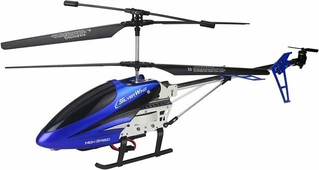 LARGE T-77 SILVER Wing HighSpeed 3.5 Channel Remote Control Helicopter ...