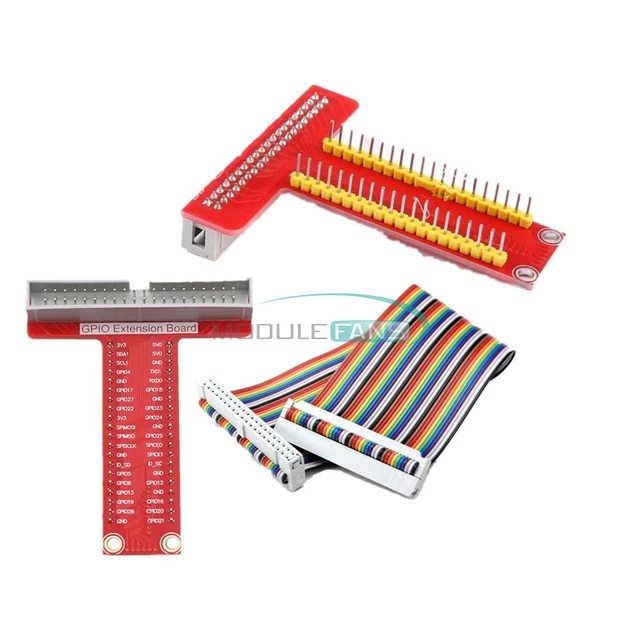 T TYPE GPIO Extension Board 40Pin Rainbow GPIO Cable 20cm For Raspberry ...