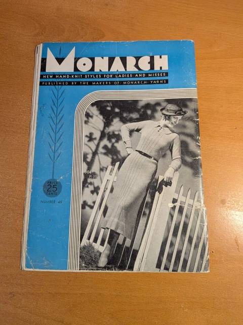 KNIT SCENE KNITTING Pattern Booklet 1935 's Vintage Canada MONARCH # 49 ...