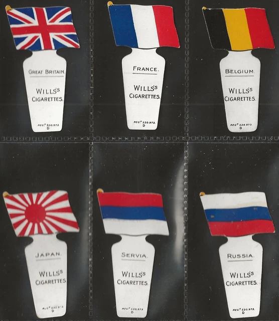 WILLS OTHER OVERSEAS-FULL Set- Flags Of The Allies 1915 (Shaped 6 Cards ...