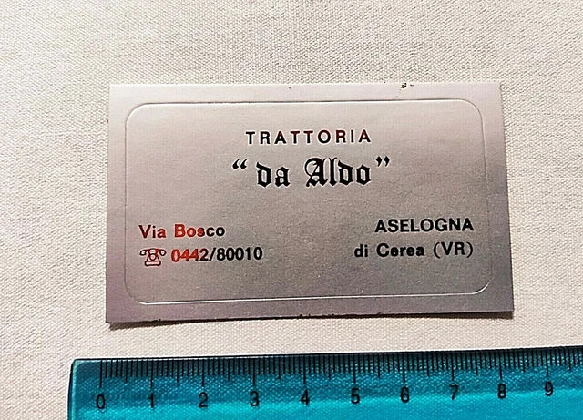 ADESIVO TRATTORIA DA ALDO ASELOGNA ANNI 80 80s OLD STICKER AUTOCOLLANT ...