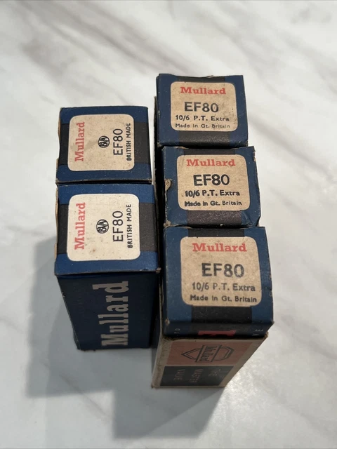 EF80 MULLARD NEW old Stock Vintage Valve & Box (for One Valve) £8.00 - PicClick UK