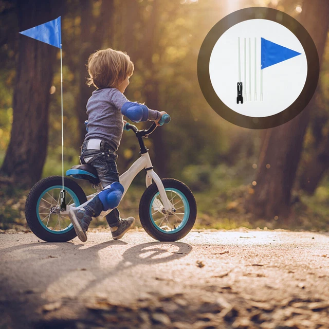 BICYCLE SAFETY FLAGS Bike Pole Reflective Flagpole with Pennant Banner ...