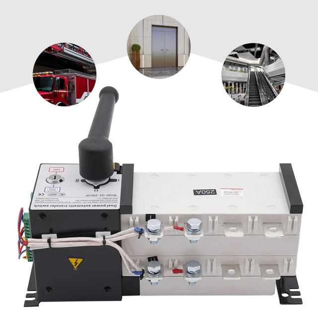 DUAL POWER AUTOMATIC Transfer Switch 3 Phase Circuit Breaker Changeover ...