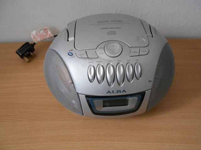 ALBA PORTABLE Boombox Stereo Radio Cassette Recorder CD Player free uk ...