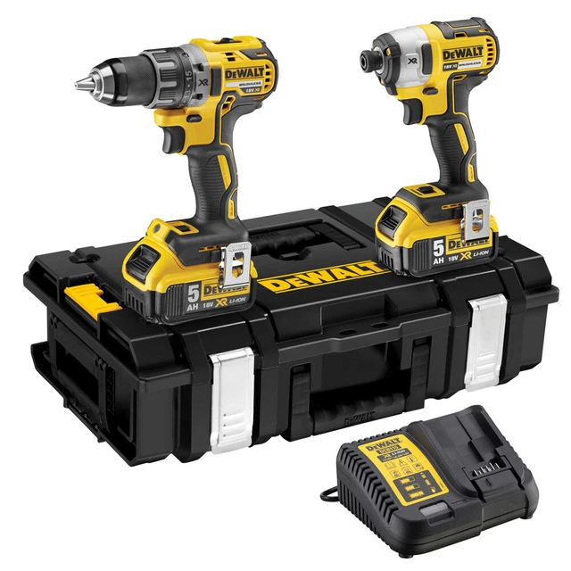 DEWALT DCK266P2T 18V XR Brushless Combi Drill & Impact Driver 2 x 5.0Ah Battery £288.00 ...