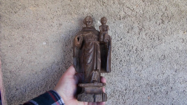 STATUETTE DE SAINT personnage en bois sculpté XVIIIe siècle 18e art ...