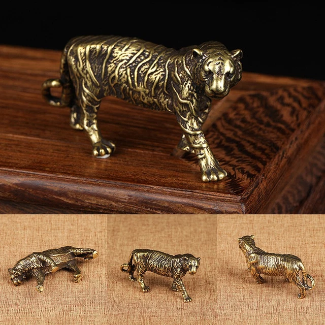 SCULPTURE TRADITIONNELLE EN cuivre tigre statue miniature d coration int rieur EUR 12,54 ...