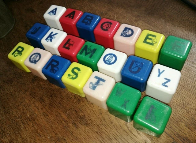 VINTAGE ~ CLASSIC ~Toy Alphabet Blocks~ Plastic~ VGC £5.99 - PicClick UK