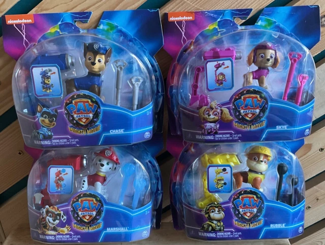 PAW PATROL CHASE Marshall Rubble Skye The Mighty Movie Hero Pup Figure ...