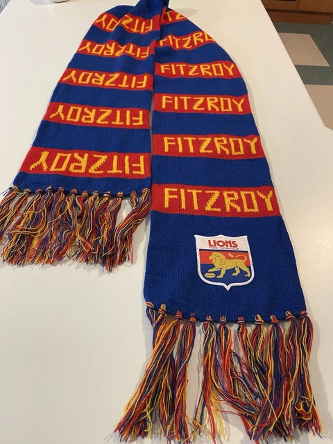 AFL FITZROY LIONS Heritage Bar Scarf Brisbane $34.95 - PicClick AU