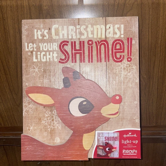 HALLMARK RUDOLPH THE Red Nosed Reindeer Light-up Wall Decoration New £ ...