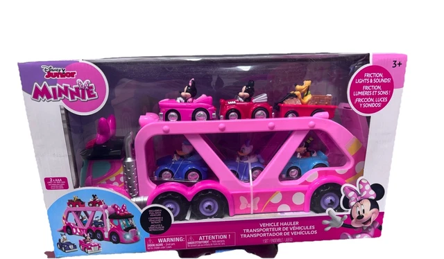 DISNEY JR Minnie Vehicle Hauler - Friction, Light & Sound -Inc 6 Pull ...