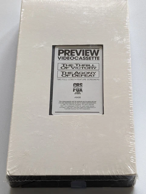 VHS SCREENER: THE Thrill Of Victory & The Agony Of Defeat | Studio ...