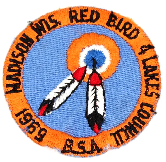 VINTAGE 1969 CAMP Red Bird Four Lakes Council Patch Wisconsin WI Boy ...