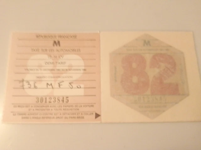 VIGNETTE 1982 VOITURE collection PEUGEOT RENAULT CITROEN FORD BMW ALFA ...