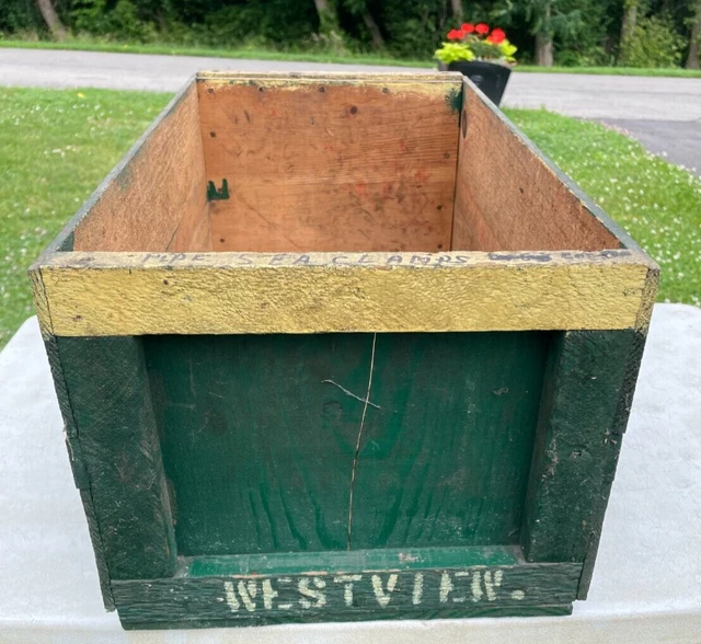 VINTAGE WOOD CRATE Box Westview 22 x 11 1/2" x 9 1/2" $24.95 - PicClick