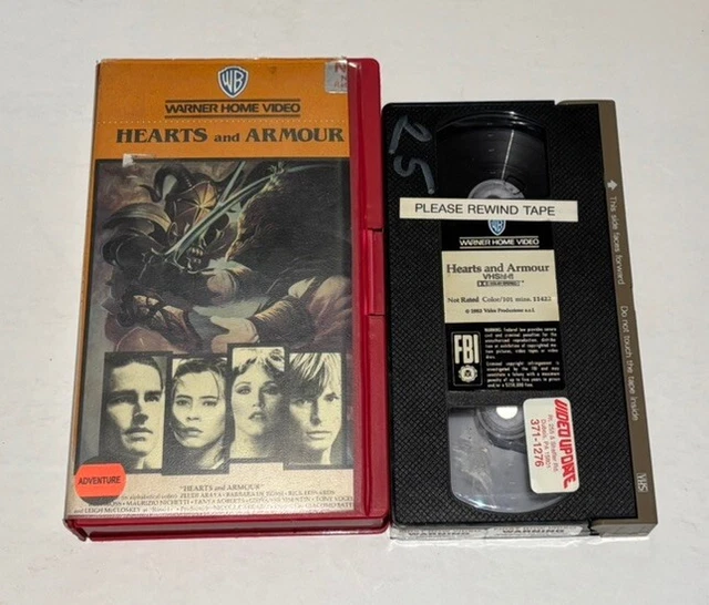 HEARTS AND ARMOUR VHS Rare Fantasy Tested Ex-Rental 1985 WB Tape OOP ...
