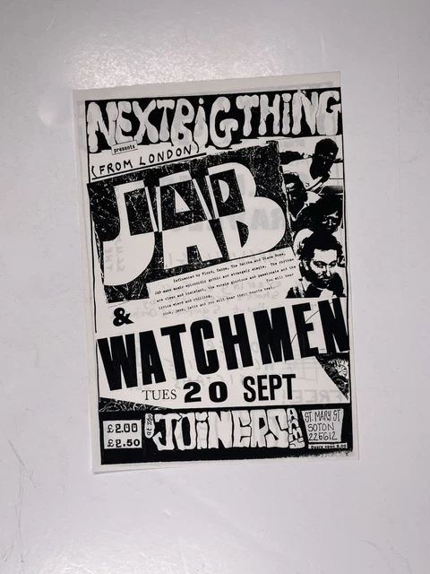 MONTRE JAB BAND Flyer Original Joiners Arms Southampton 20 Septembre ...