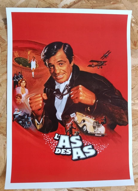 AFFICHE POSTER DU film "L'AS des AS" avec J-P Belmondo- 29,7 cm x 42 cm ...
