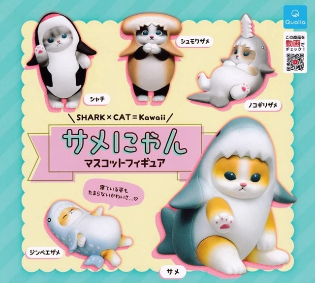 SAMENYAN SHARK X Cat mascot figure Capsule Toy 5 Types Full Comp Set ...