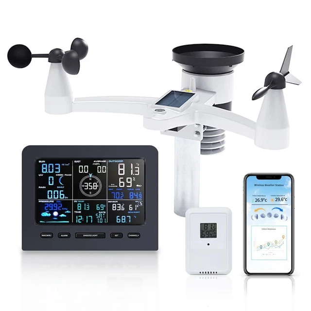 SMART WEATHER STATION with 7-in-1 Outdoor Sensor Wireless Temperature ...