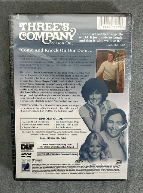 THREES COMPANY - Season One - DVD - John Ritter, Suzanne Somers - BRAND ...