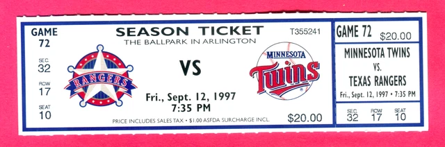 FULL TICKET! TWINS Rookie David Ortiz/Big Papi Career Hit #4/Game #5 ...