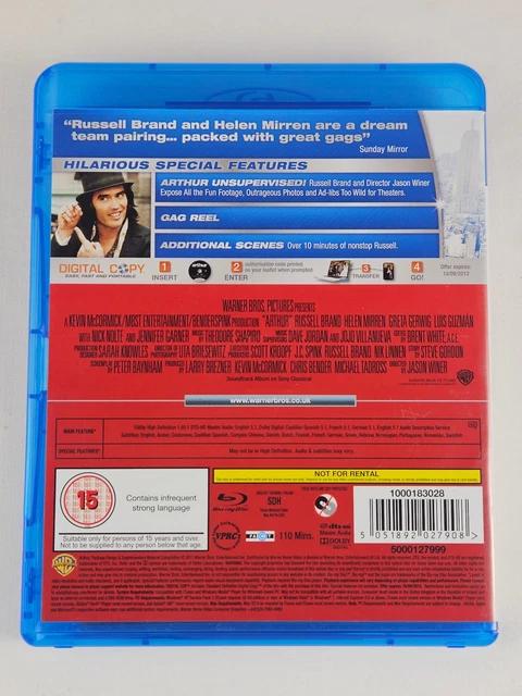 ARTHUR BLU-RAY REGION B - VGC - Mint Disc £5.95 - PicClick UK