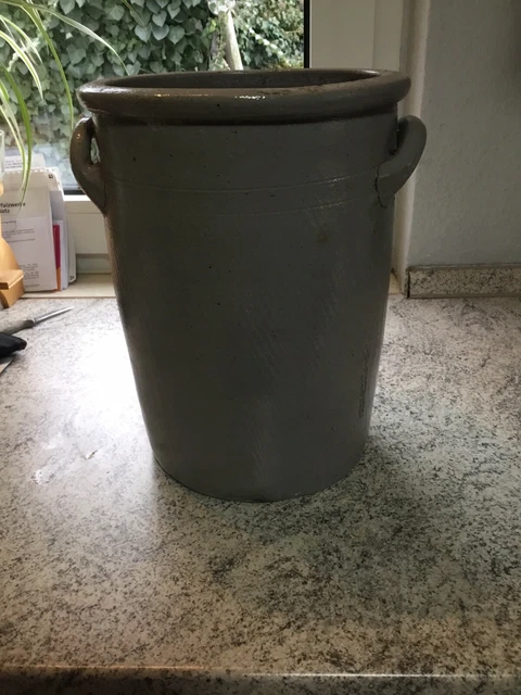 SAUERKRAUT-TOPF, STEINGUT TOPF Schmalztopf Gärtopf Steinzeug, 10 l grau ...