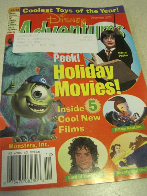 DISNEY ADVENTURES MAGAZINE Cool New Films Dec 2001 Harry Potter Lord of ...