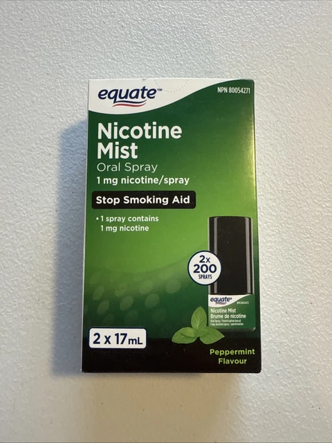EQUATE NICOTINE MIST Oral Spray, Peppermint Flavour, 2 x 17 mL $49.66 ...