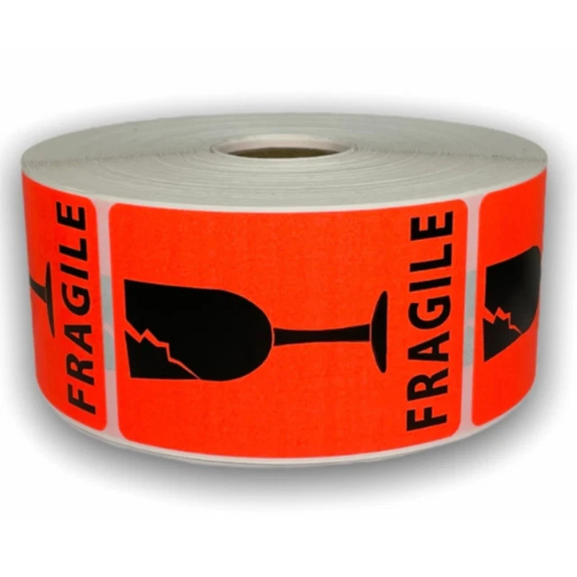 100 LABELS FRAGILE Cracked Glass Labels | Shipping Warning Handling ...