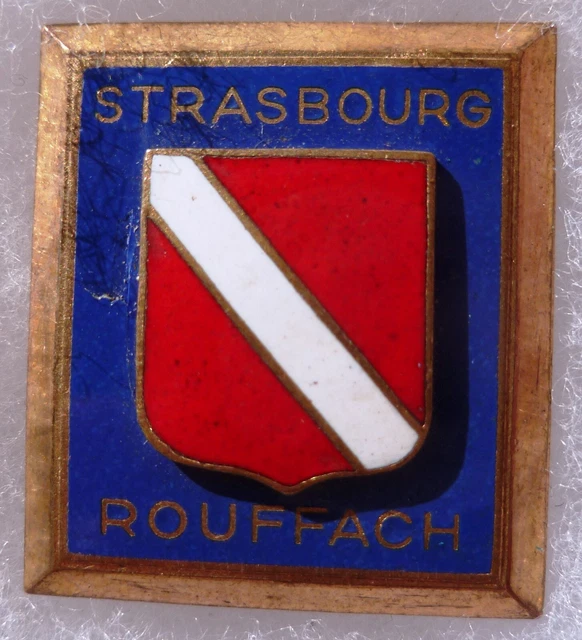 ANTIQUE BADGE ECOLE Militaire STRASBOURG ROUFFACH enamel dragon ...