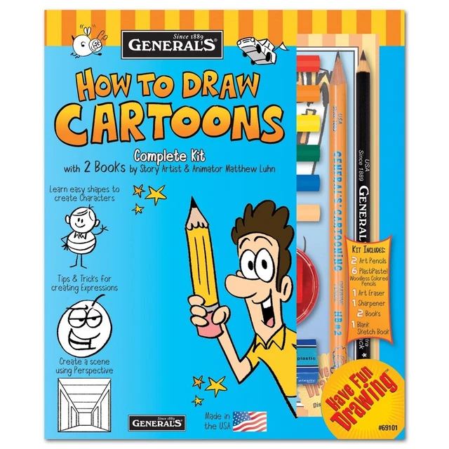 GENERAL’S HOW TO Draw Cartoons Complete Kit $19.25 - PicClick