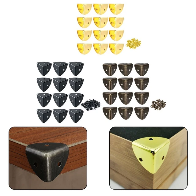 LOT DE 12 antiques protecteurs d'angle en fer pour boîtes en bois avec ...