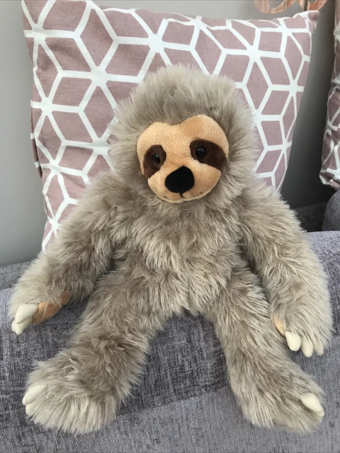 SID THE SLOTH, Plush Toy, Soft Sloth Toy 26cm Sitting Keel toys brown £ ...