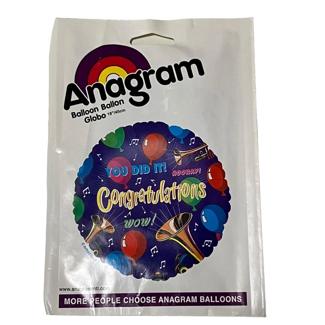 NEW VINTAGE CONGRATULATIONS Round Mylar Helium 18" Balloon NOS £4.75 ...