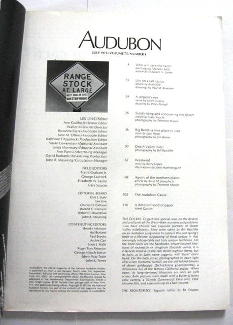 AUDUBON MAGAZINE MAY 1973 Hudson Bay Rocks of Lobos Trees Islands £7.07 ...