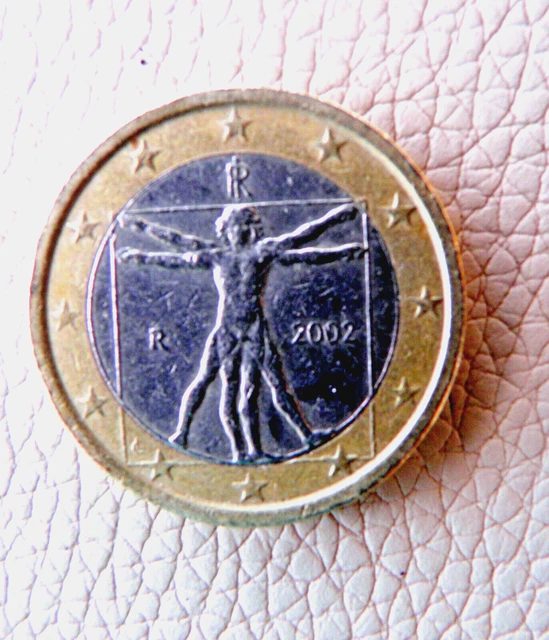 PIÈCE 1 EURO italienne Rare de Léonard de Vinci 2002 TRES RARE FAUTE ...
