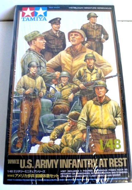 KIT TAMIYA 1/48 ème US ARMY INFANTRY AT REST TBÉ NON OUVERT Bte 26x16cm ...