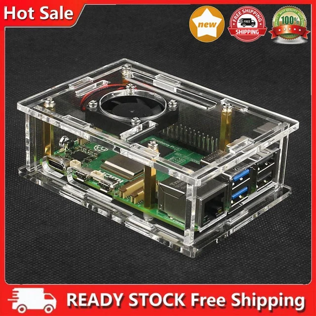 CUSTODIA ACRILICA PER Raspberry Pi 5 per custodia Pi 5 custodia trasparente con ventola di ...