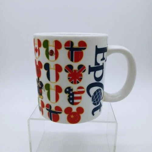 DISNEY EPCOT JUMBO Coffee Mug Cup World Flags Mickey Mouse £22.90 ...