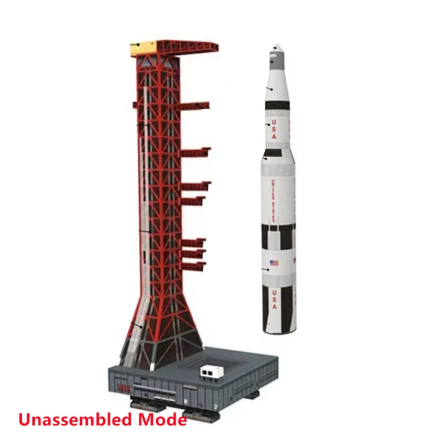 1/300 USS SATURN V Rocket&Launch Pad Paper Model Display Collection Unassembled £6.95 - PicClick UK