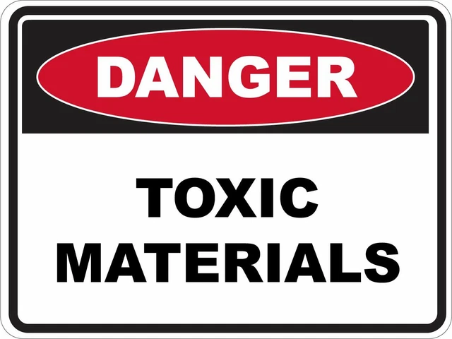 TOXIC MATERIALS - Danger Safety Sign Placard Sticker Decal OHS WHS $2. ...