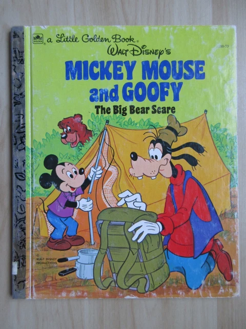 LITTLE GOLDEN BOOK Disney Mickey Mouse & Goofy Big Bear Scare 1978 $5. ...