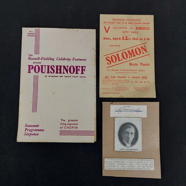 RUSSELL-FIELDING - LEFF Pouishnoff Chopin Programme inc. Signature £30. ...