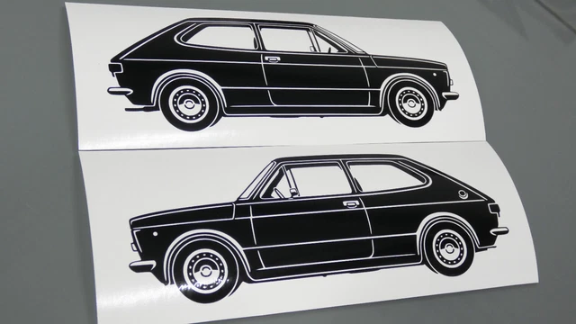 FIAT 127 STICKER Fiat 127 Aufkleber Silhouette Pott links und rechts ...