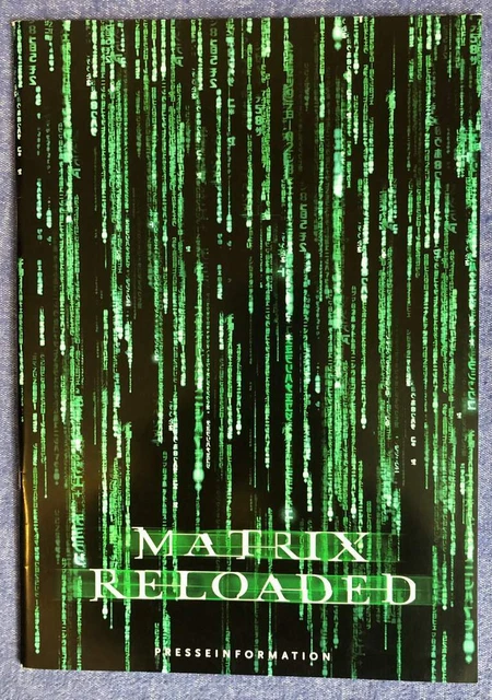 &MATRIX RELOADED& - Keanu Reeves - SciFi Action Kult - Presseheft ...