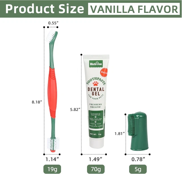 CAT DOG DENTAL Care Pet Toothbrush Kit 360 Degrees Finger Brush Clean ...